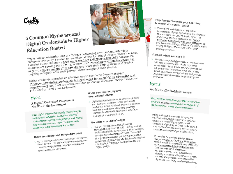 5 Common Myths around Digital Credentials in Higher Education Busted